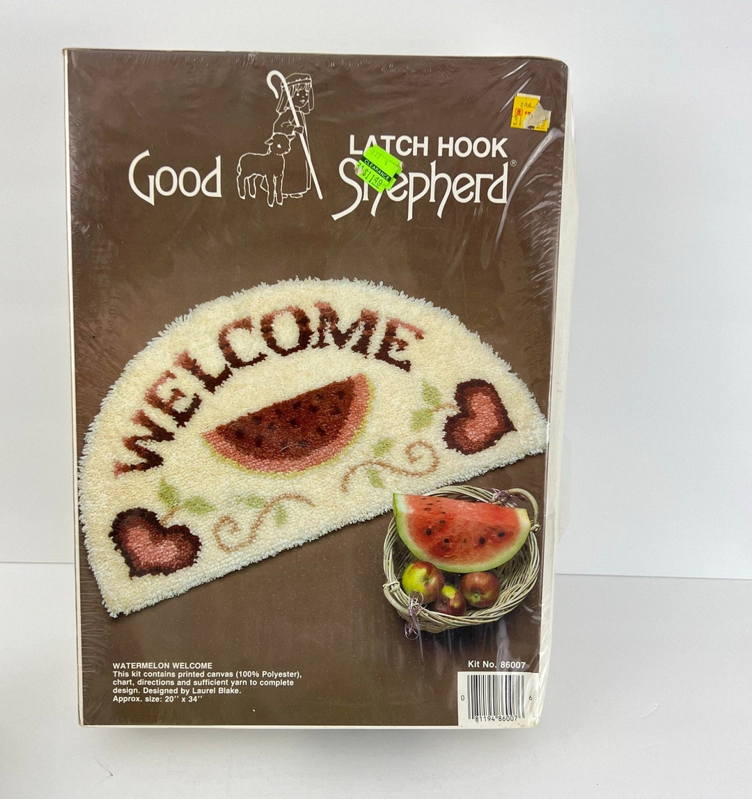 Vintage Watermelon Welcome Half Circle Latch Hook Rug Kit - Etsy