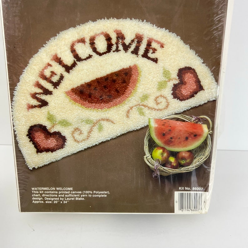 Vintage Watermelon Welcome Half Circle Latch Hook Rug Kit - Etsy