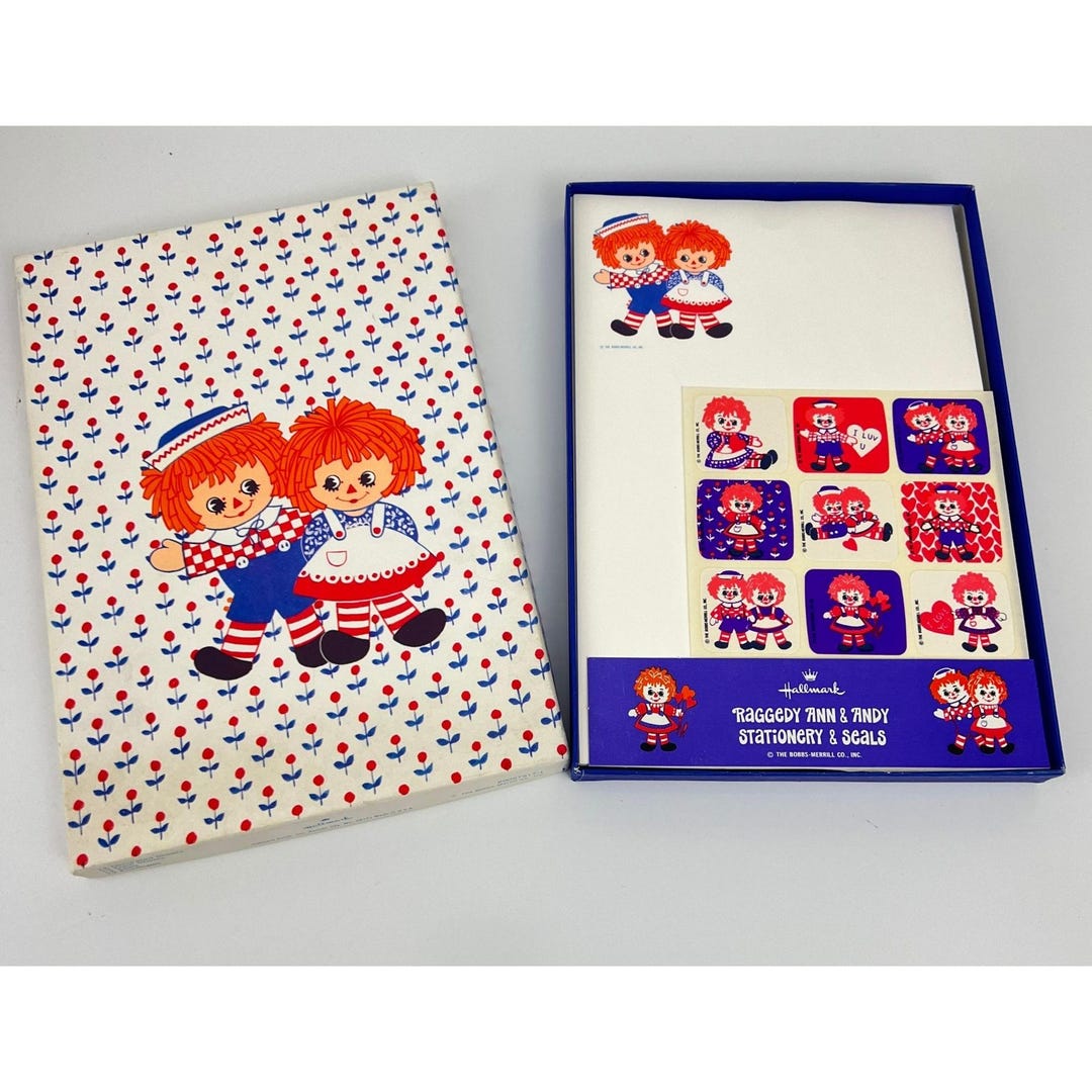 Hallmark Vintage Raggedy Ann and Andy Stationery Set 1970s Bobbs ...