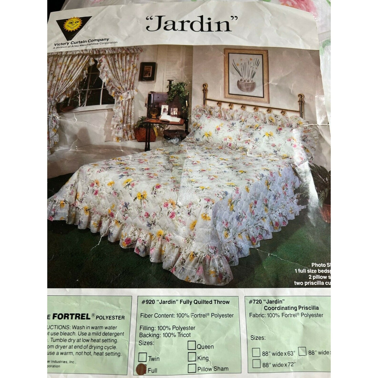 Vintage Quilted Ruffle Floral Bedspread Full Size Polyester - Etsy