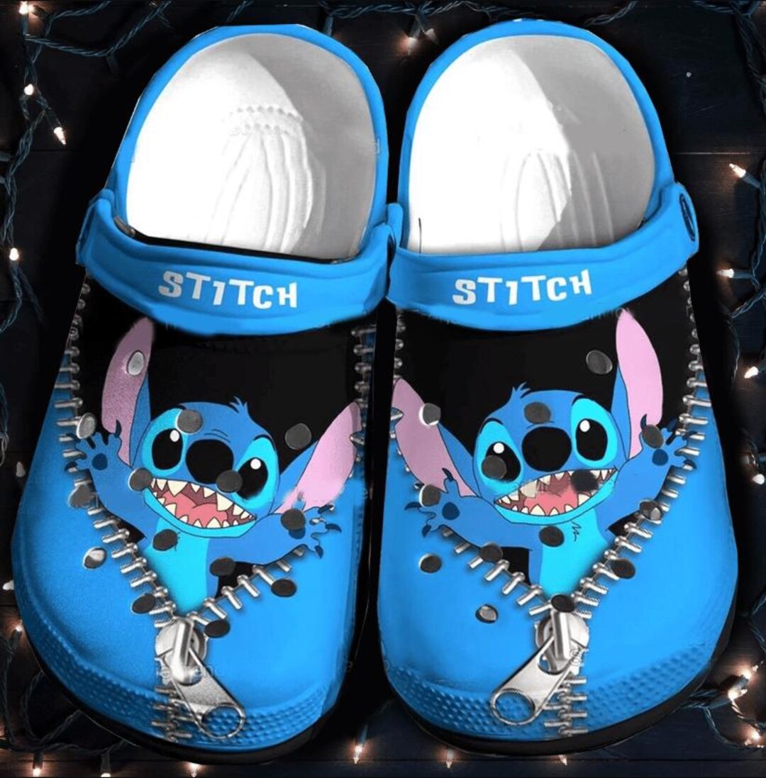 Personalized Lilo and Stitch Zipper Slippers, Stitch Shoes, Stitch ...