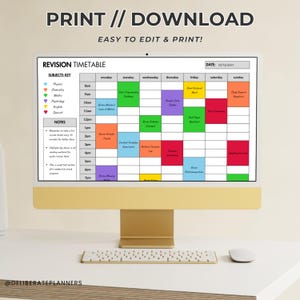 Simple Revision Timetable | Study Planner | Printable Timetable ...