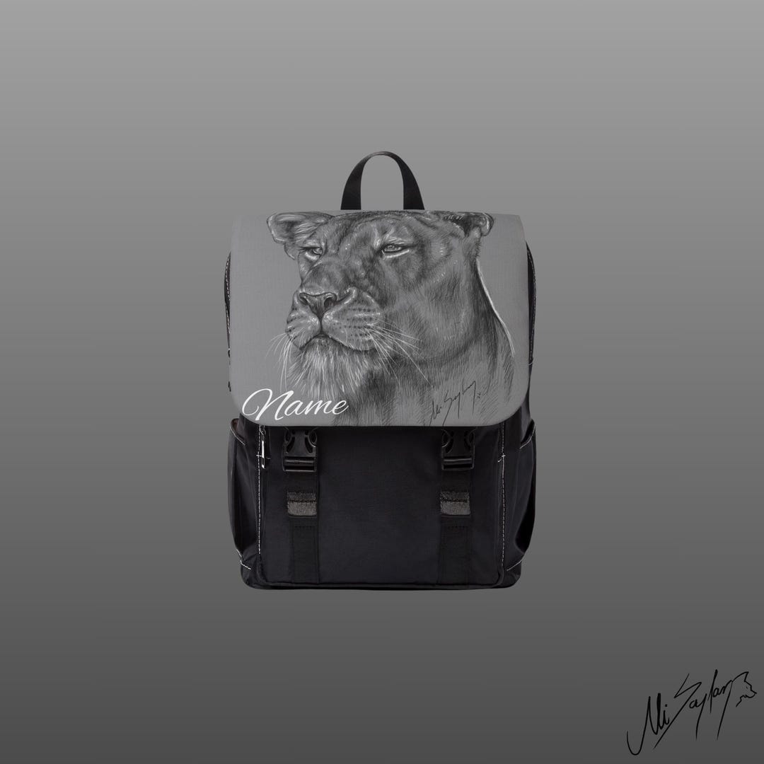 Cute Animal Backpack With Name, Lion Bag Vibrant Animal Casual Shoulder ...