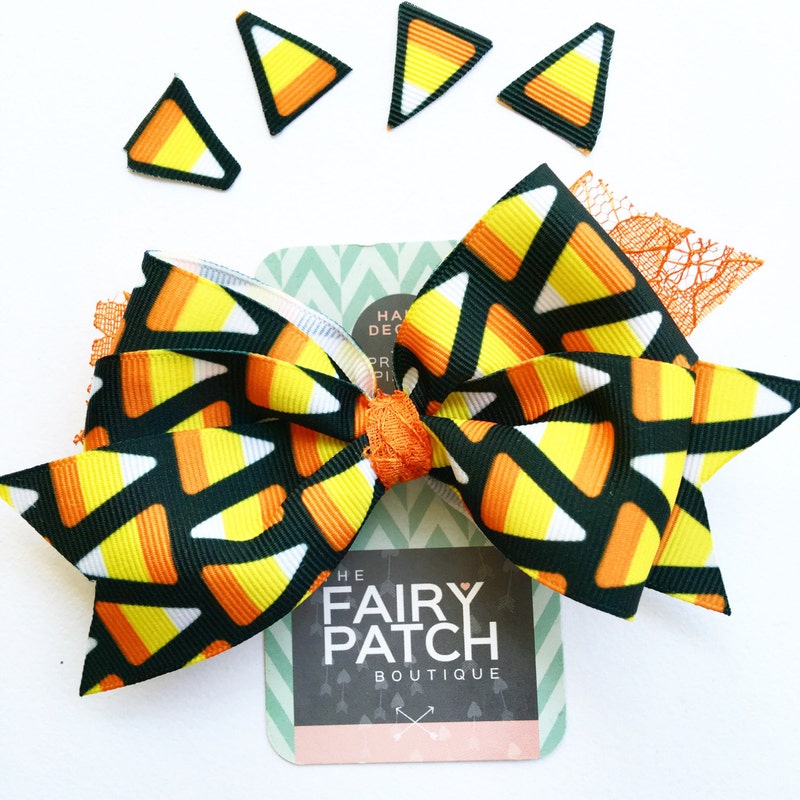Candy Corn Hair Bow - Etsy