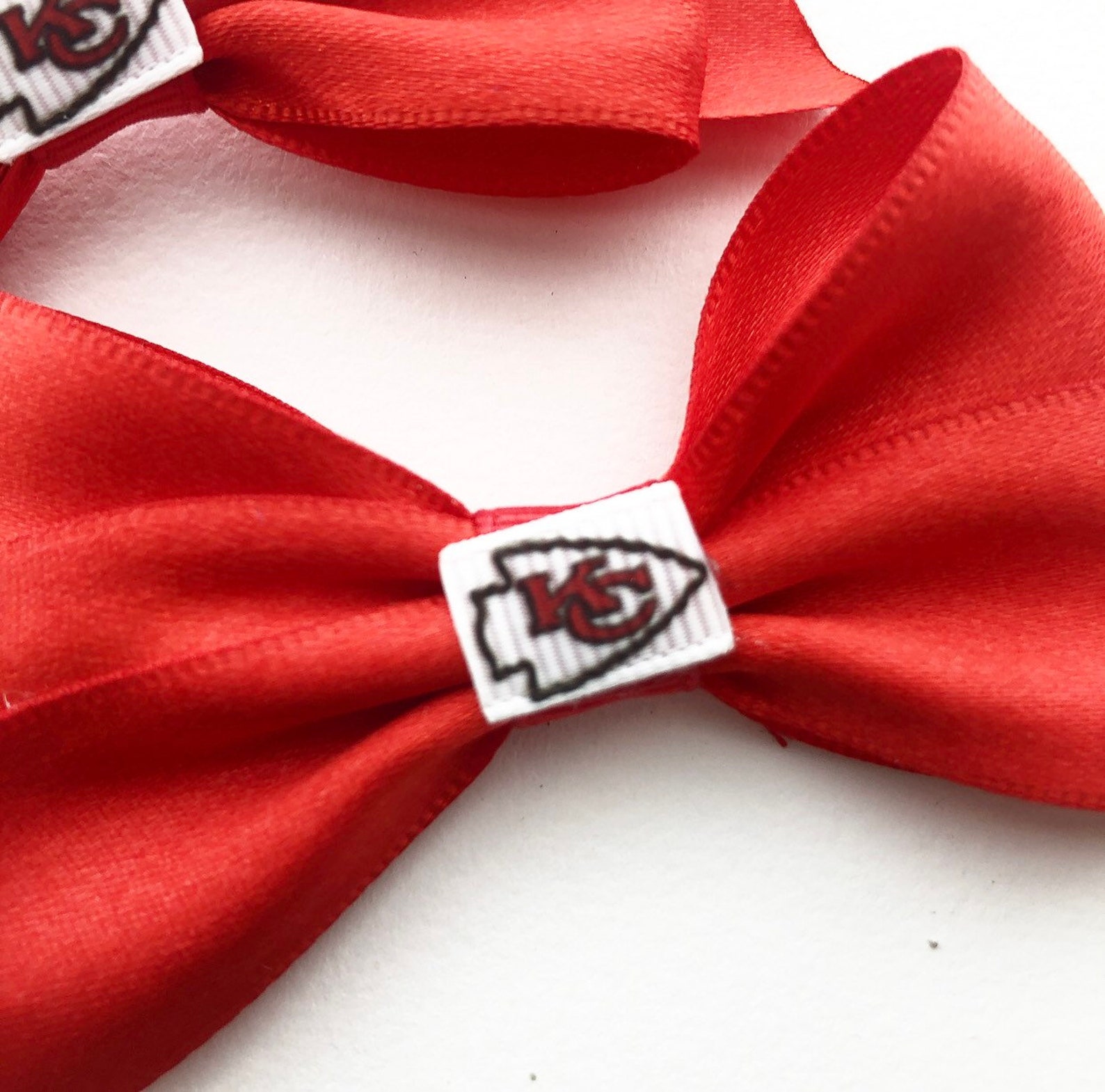 Kansas City Chiefs Hair Bows KC Chiefs Pigtail Bows Chiefs - Etsy