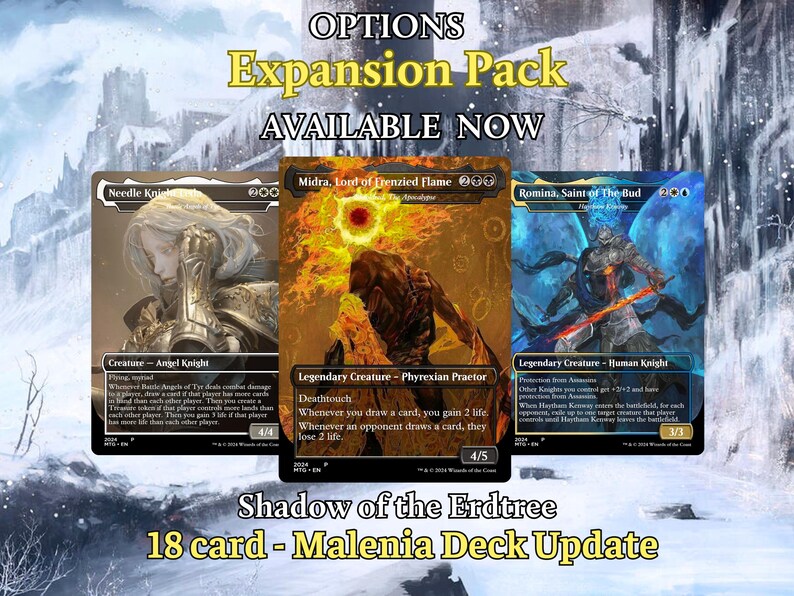 Elden Ring Commander Malenia Knights Deck Custom MTG Card Premium Proxy Card Complete EDH Deck ...