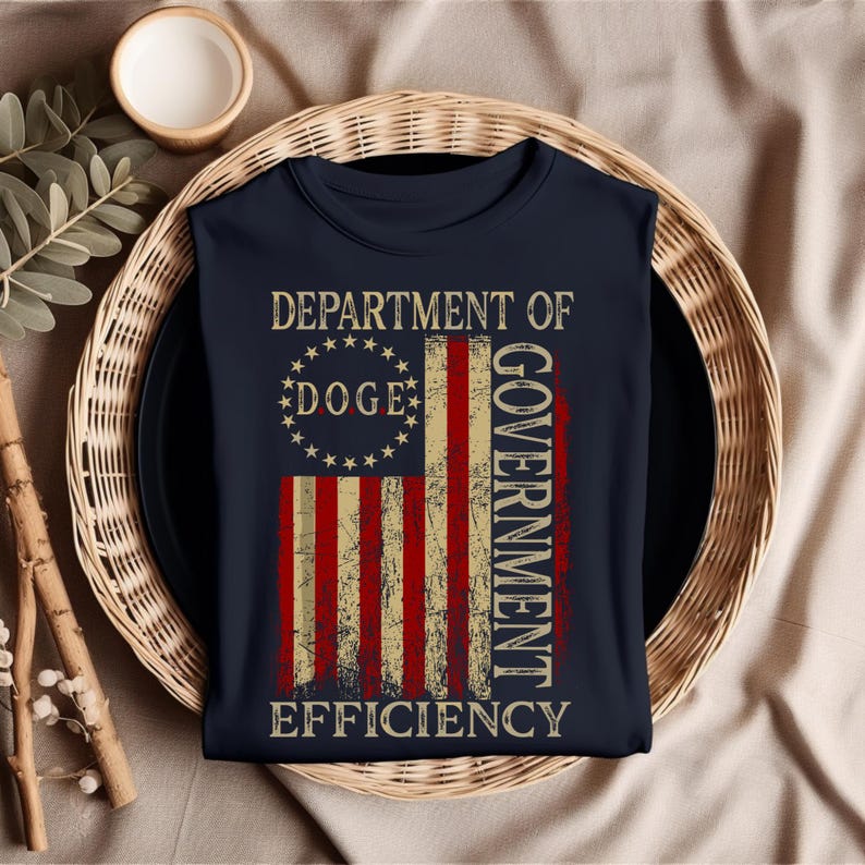 Funny DOGE T-shirt Design PNG | Vintage Distressed American Flag ...