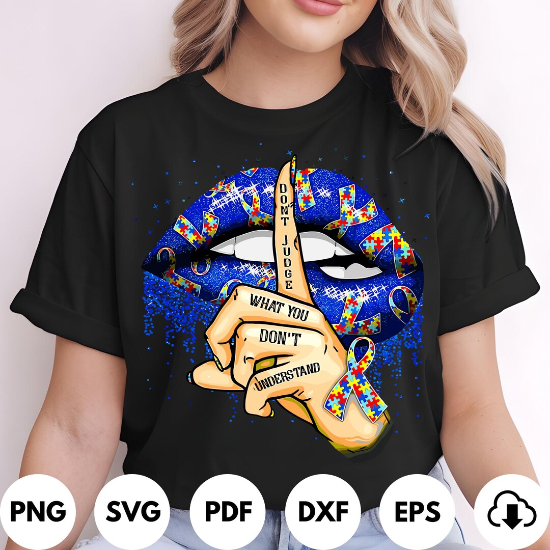 Autism Awareness Lips PNG Design - Support Autism Awareness With This ...