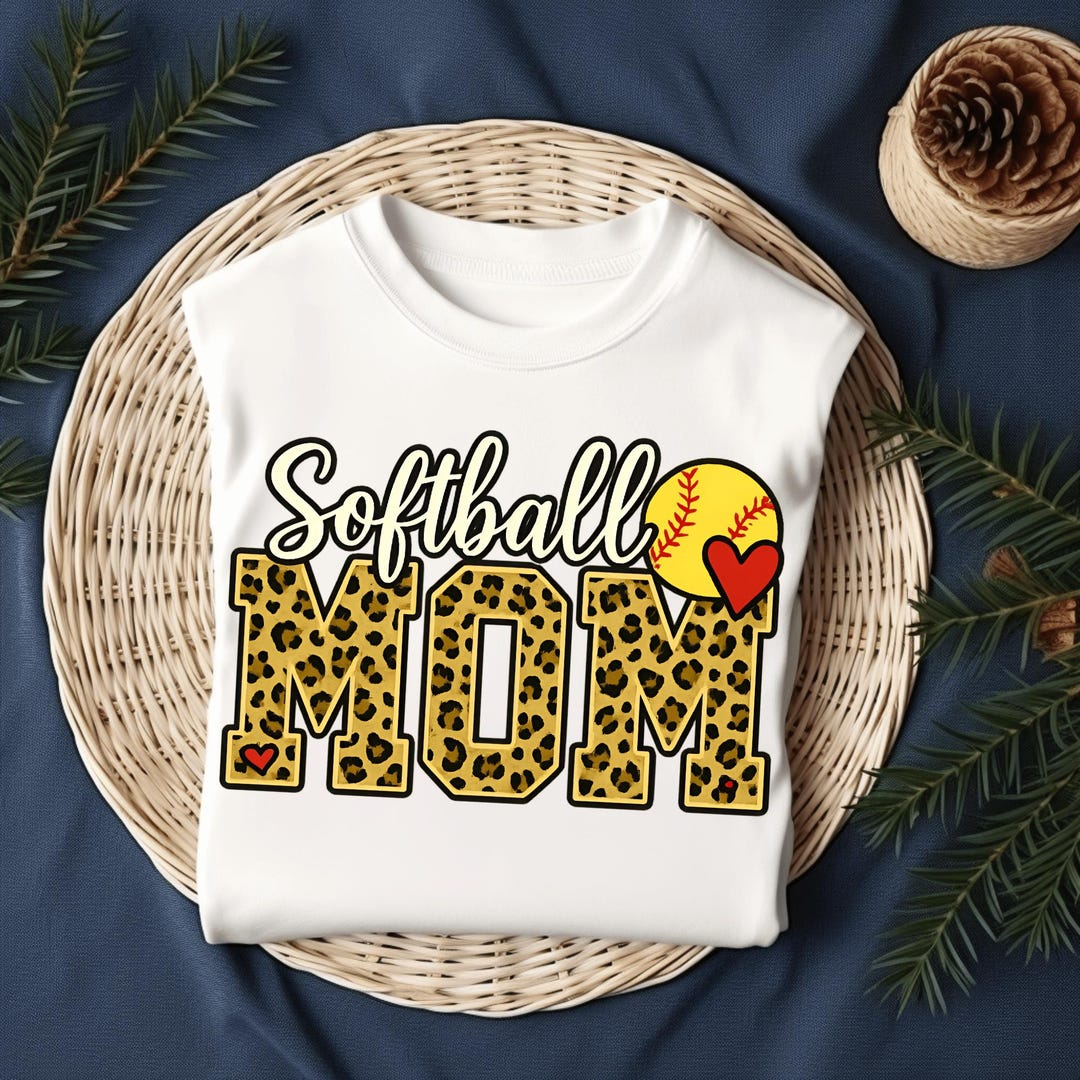 Softball Mom Leopard Print PNG Design | Fun & Bold Sports Apparel for ...