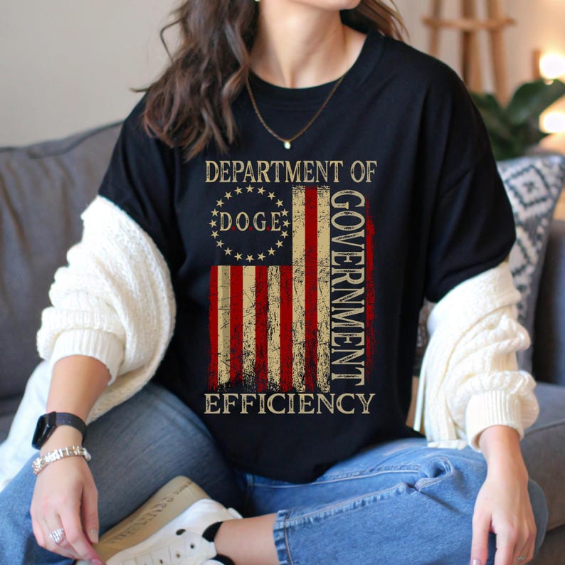 Funny DOGE T-shirt Design PNG | Vintage Distressed American Flag ...