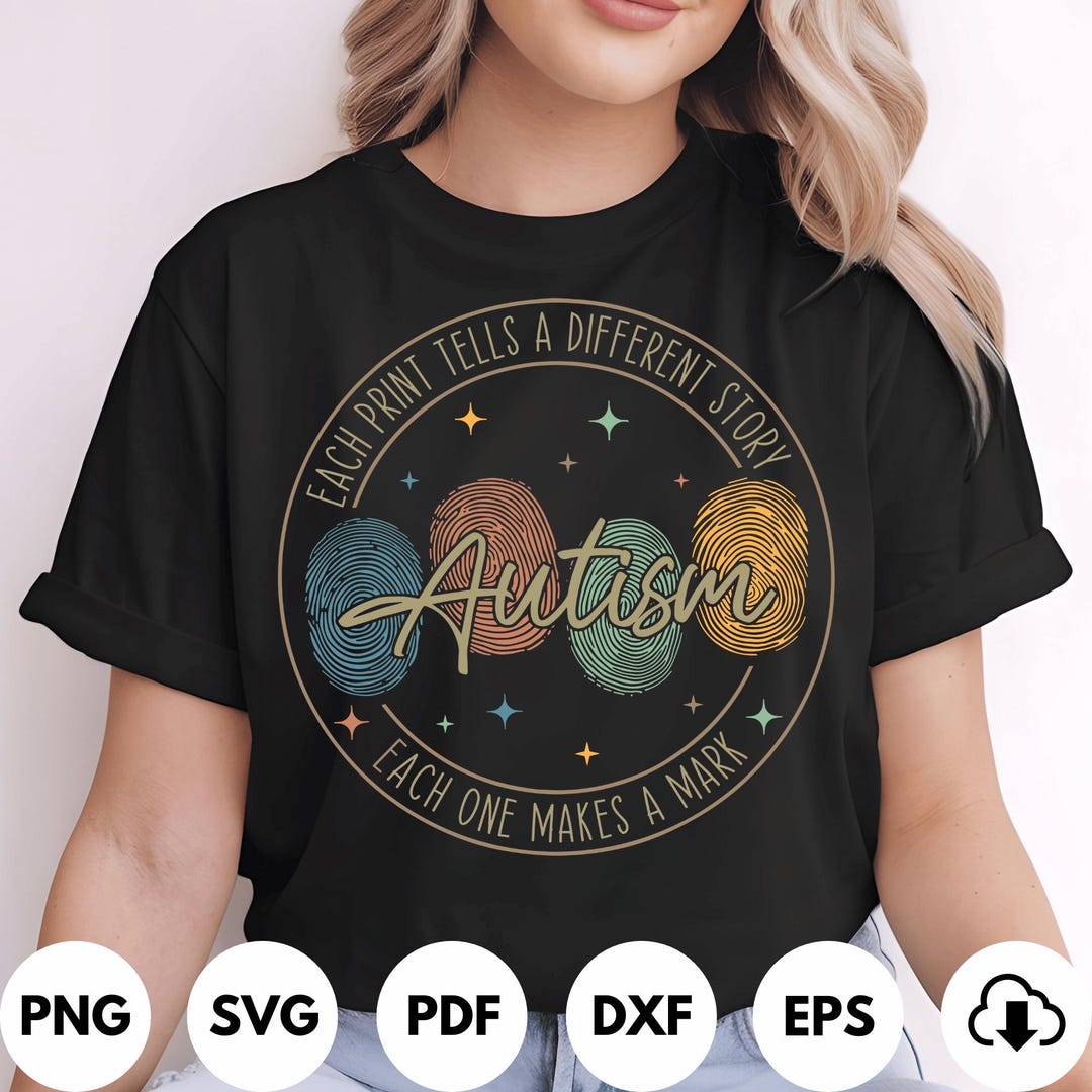 Autism Fingerprint Design - Each Print Tells a Unique Story. Perfect ...