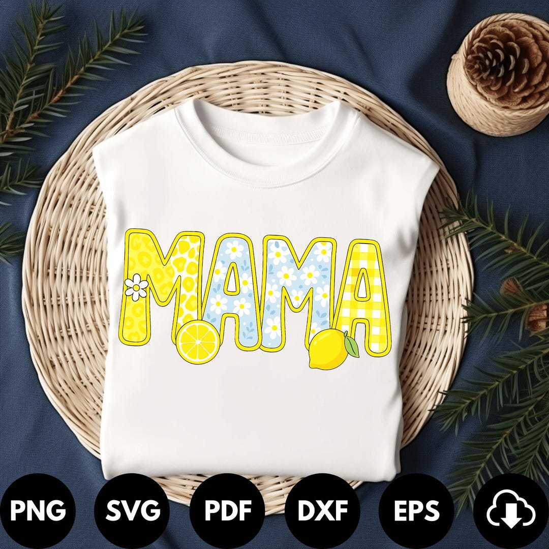 Preppy Lemon Mama PNG Design - Cute Floral Lemon Mama PNG for Mother's ...