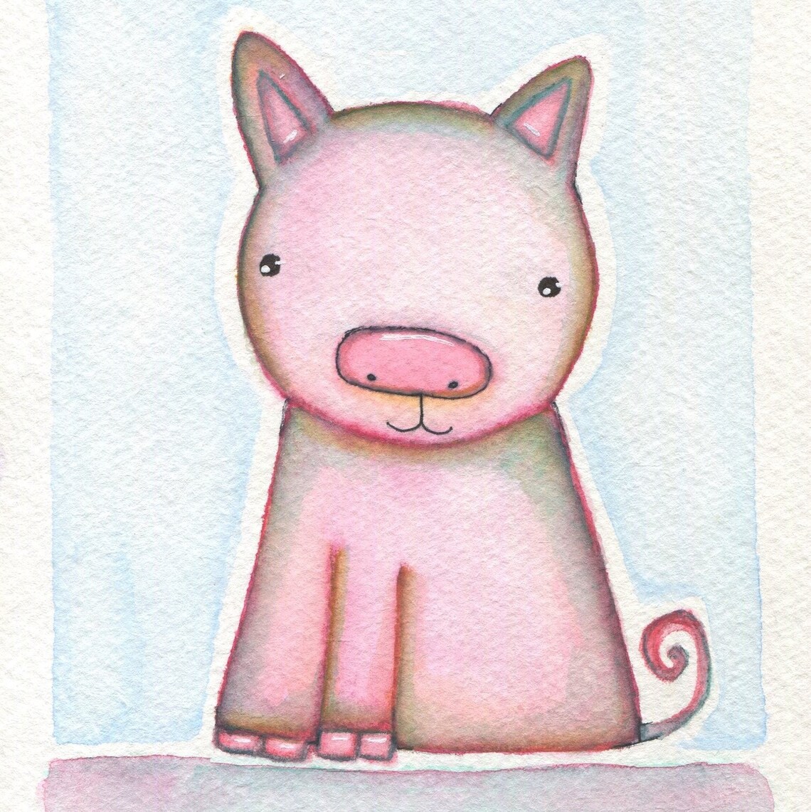 Watercolor Pig Painting Pig Wall Art Nursery Wall Art Kids Room Decor ...