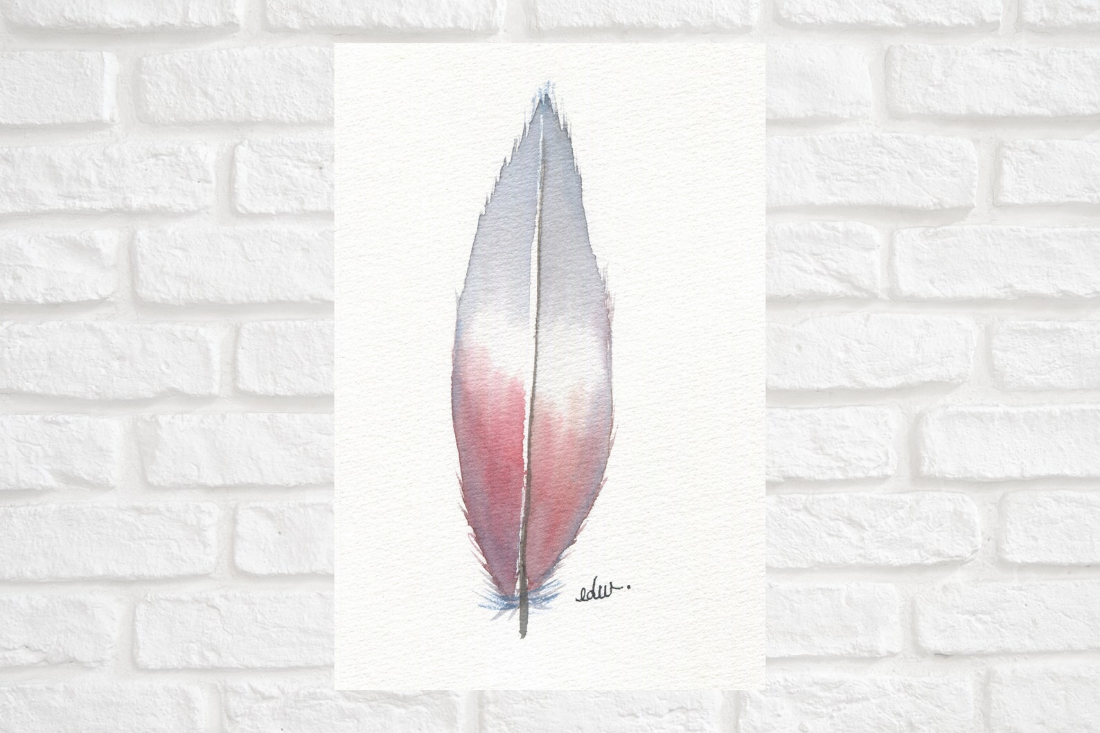 Watercolor Feather Painting. Feather Wall Art Original Feather Painting ...