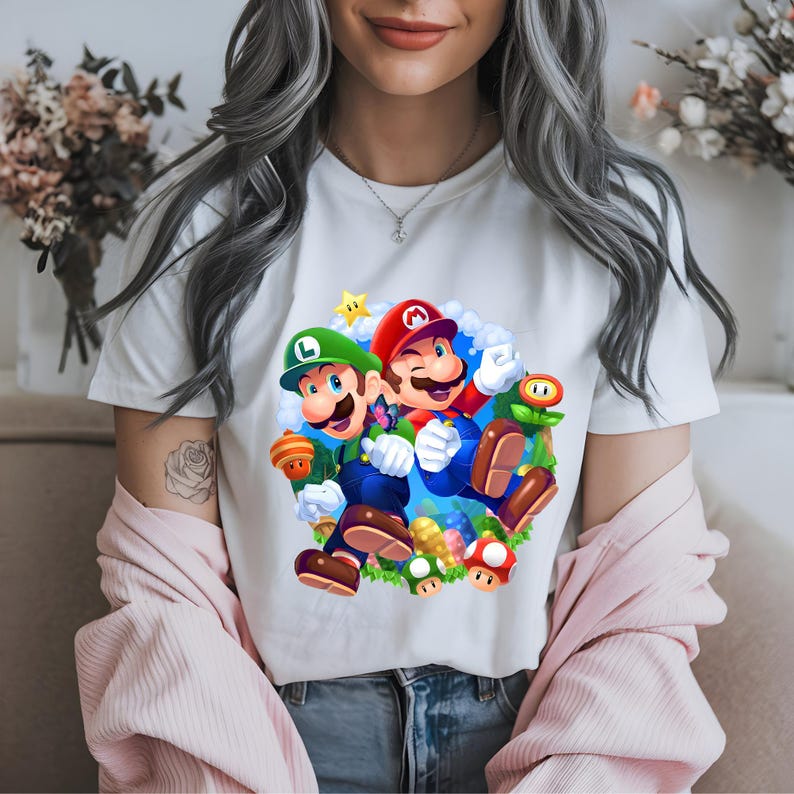 DTF Super Mario, Mario Bross Print Transfer, Mario Brothers, Mario T ...