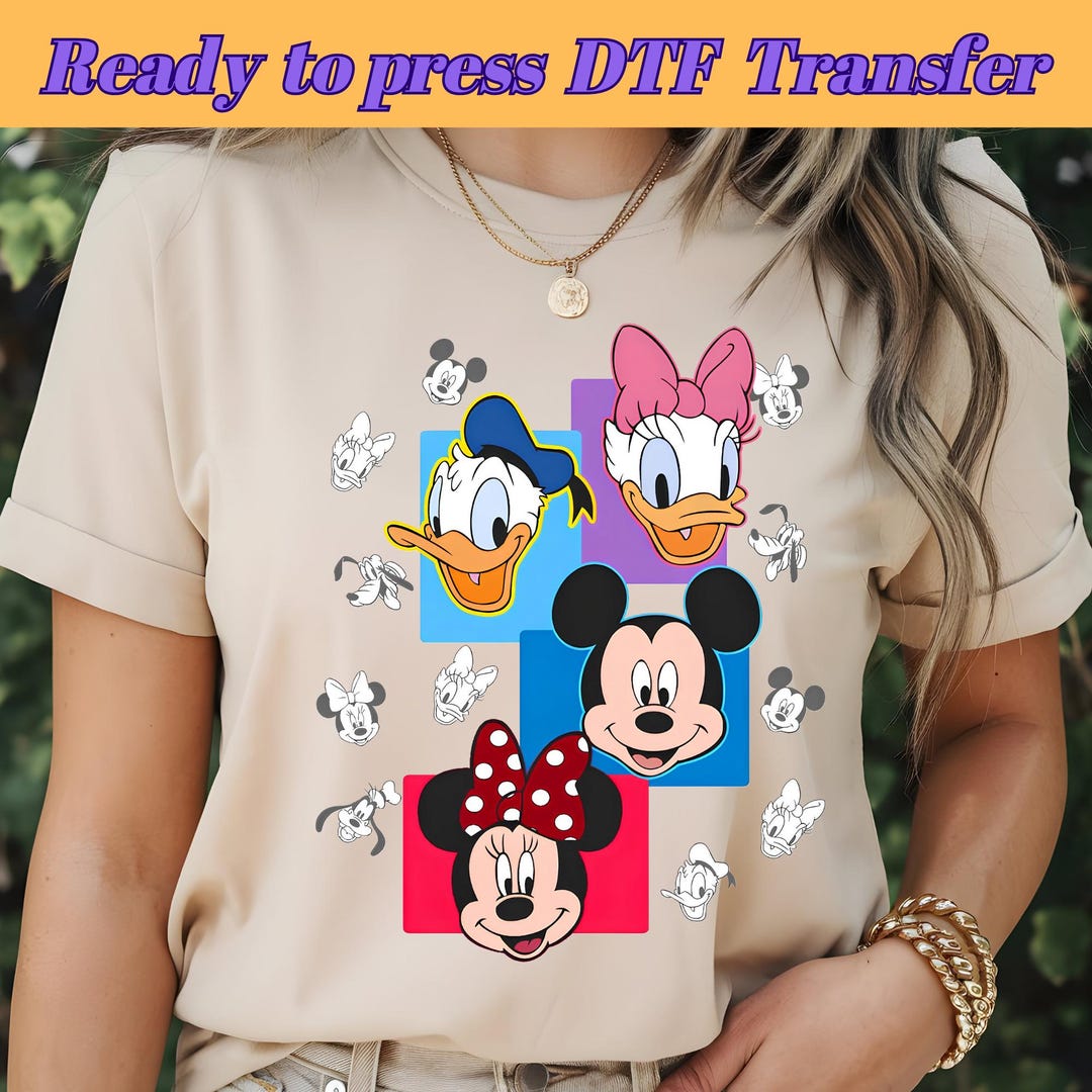 DTF Mickey and Minnie, Donald Duck, Daisy Duck, Mickey Mause Friends ...