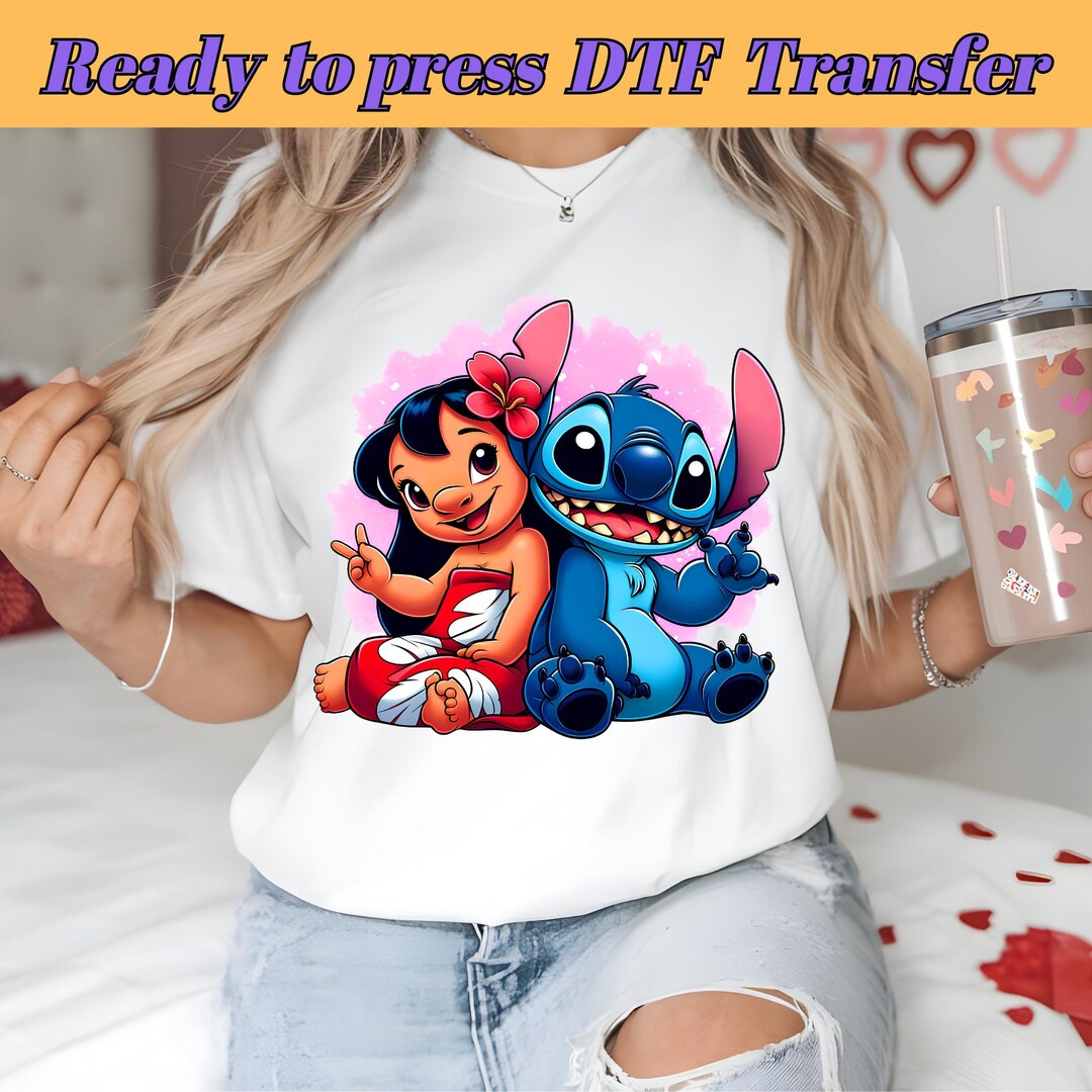 Stitch and Lilo DTF, Baby Stitch & Kids Lilo, Cute Stitch, Stitch DTF ...