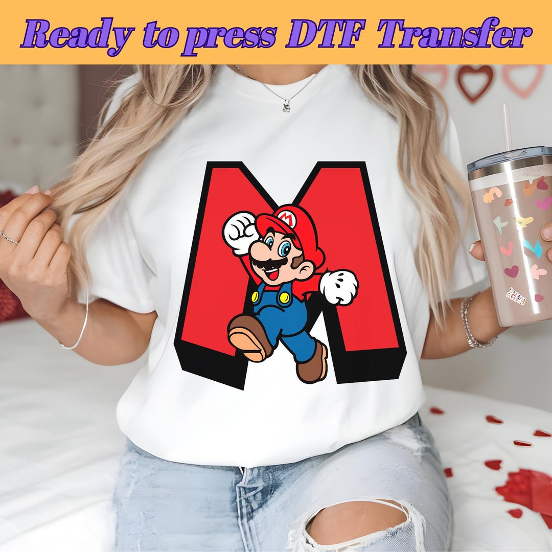 3D Super Mario DTF, Cute Mario Bross, Mario Brothers, Video Game DTF ...
