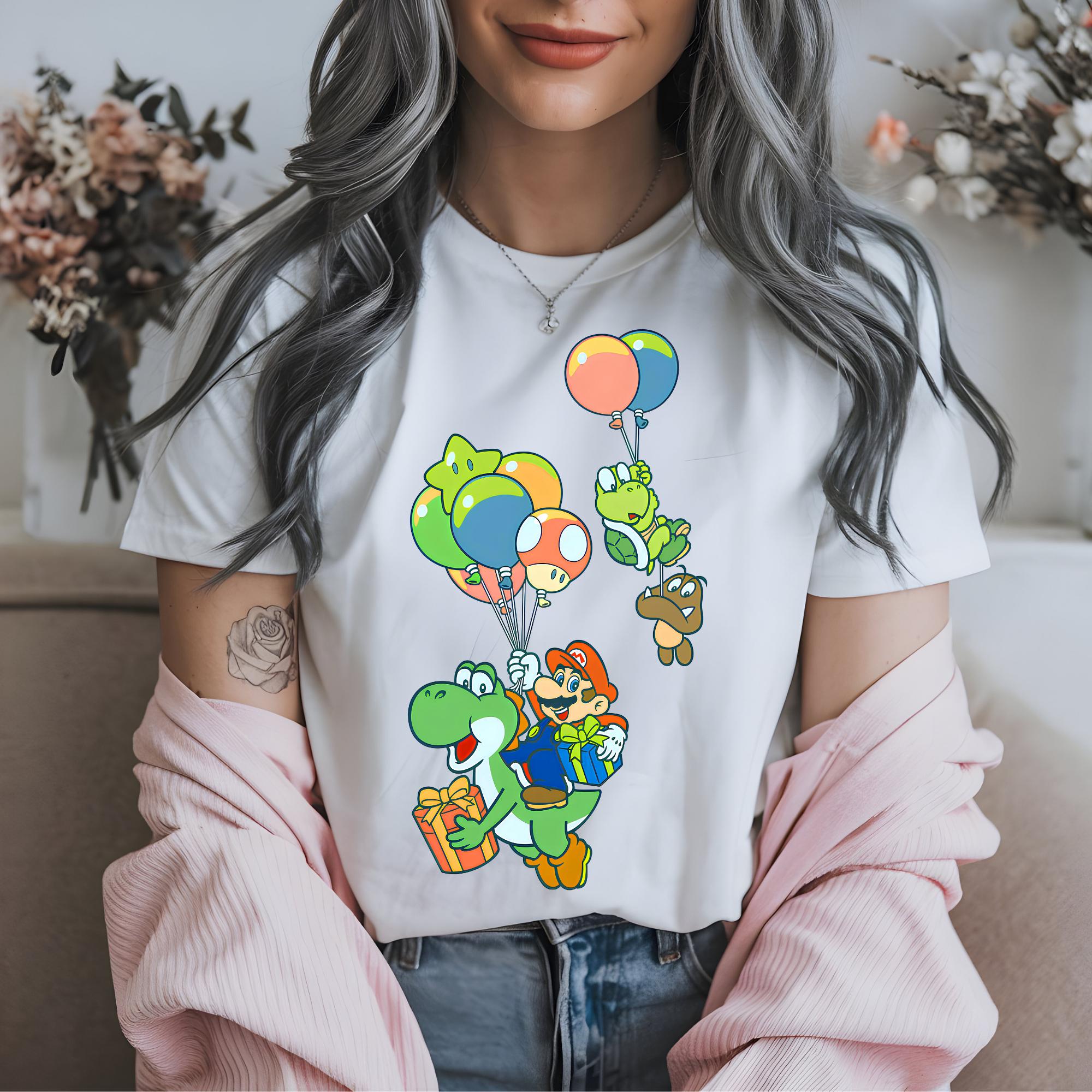 Super Mario and Yoshi DTF, Mario Bross, Cute Yoshi, Mario Ballons ...