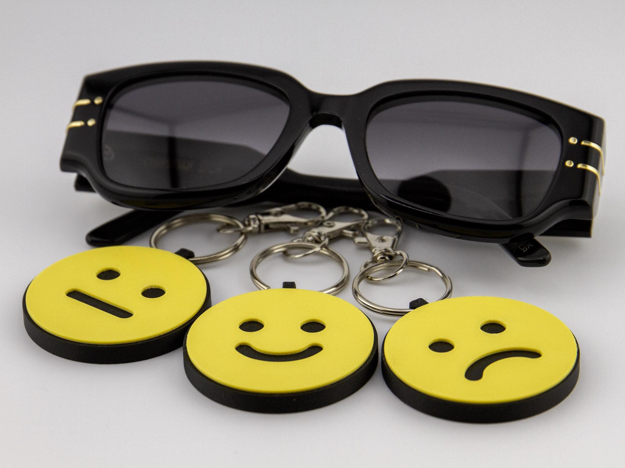 3D Printed Emoji Keychain Set – Mood Reflecting Bag Charms - Etsy