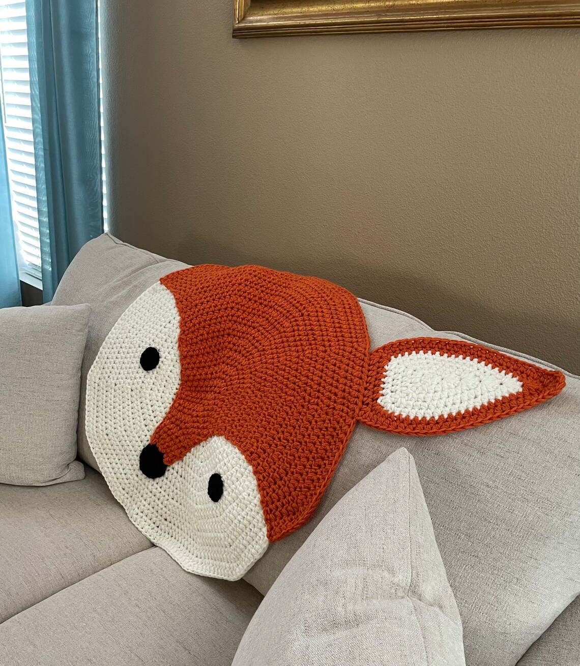 Crochet Fox Rug Hand Made Rug Crochet Rug Area Rug - Etsy