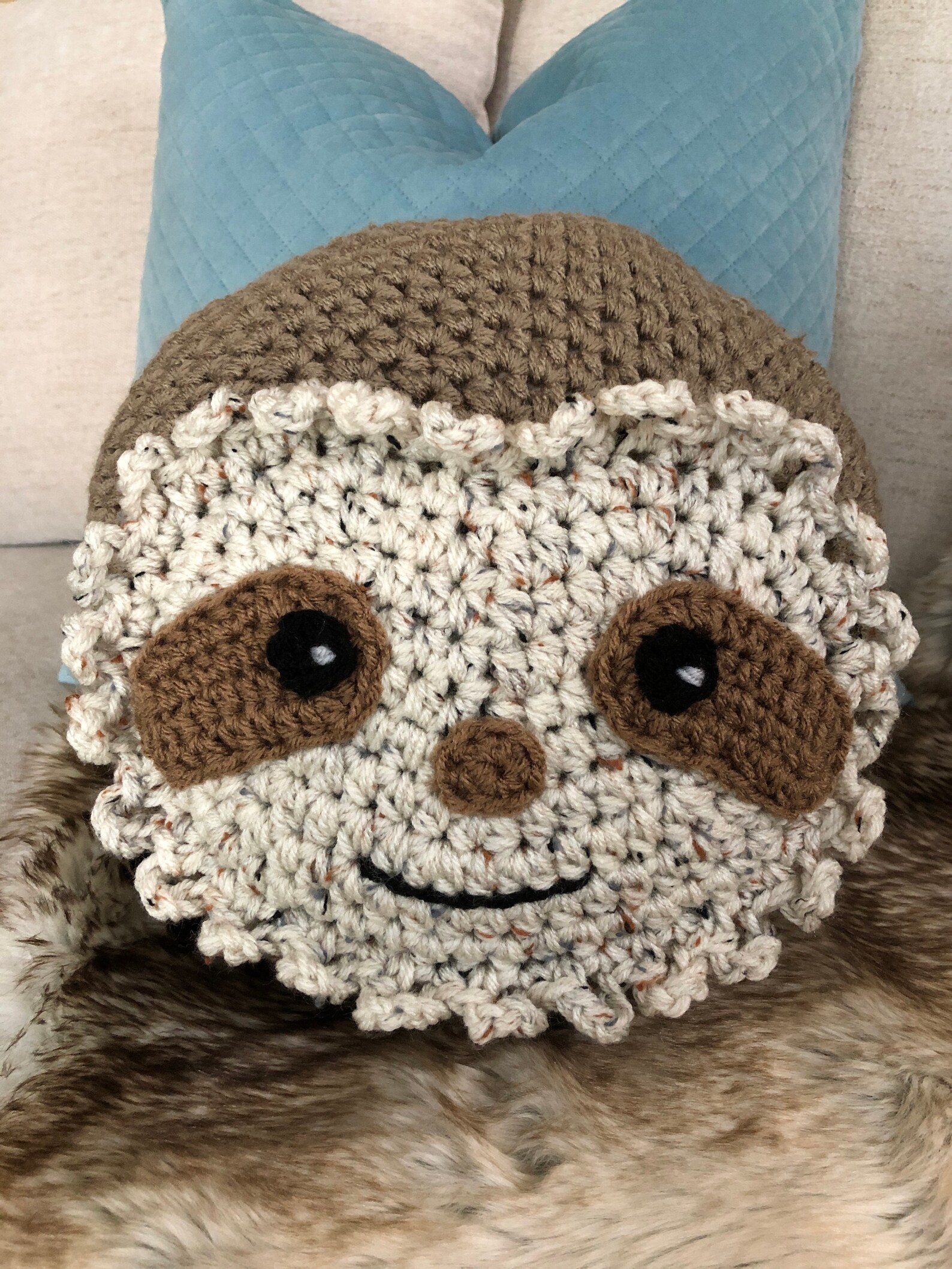 Sloth crochet Pillow Handmade Sloth Pillow Sloth gift | Etsy