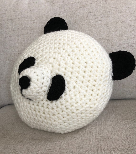 Crochet Panda Pillow Handmade Panda Pillow Animal Pillow | Etsy