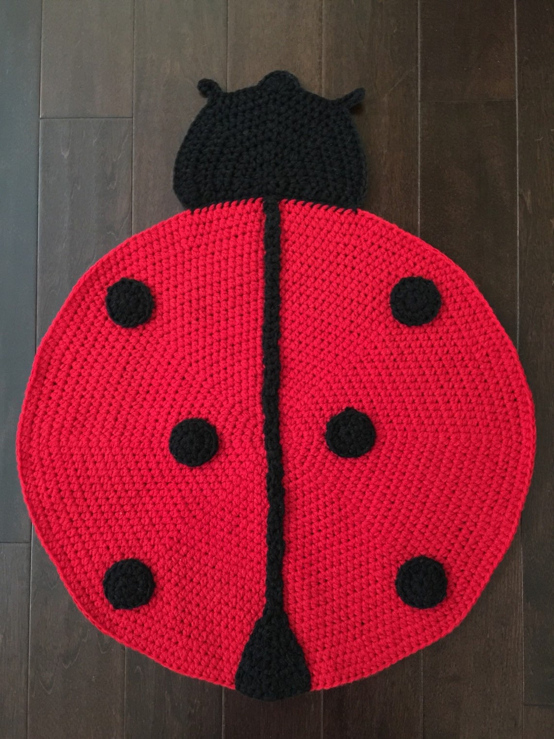CROCHET LADYBUG RUG ladybug rug crochet rug handmade | Etsy