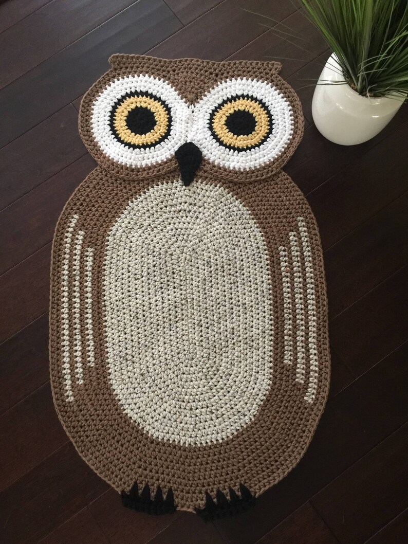 Crochet Oval Owl Rug,owl Rug,hand Made Rug, Oval Rug,kids Rug - Etsy