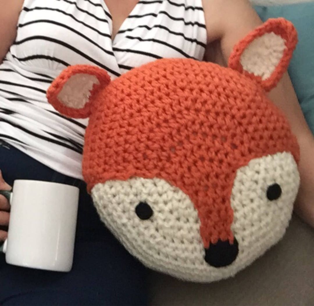 Fox Pillow, Handmade Fox Pillow Crochet Fox Pillow - Etsy