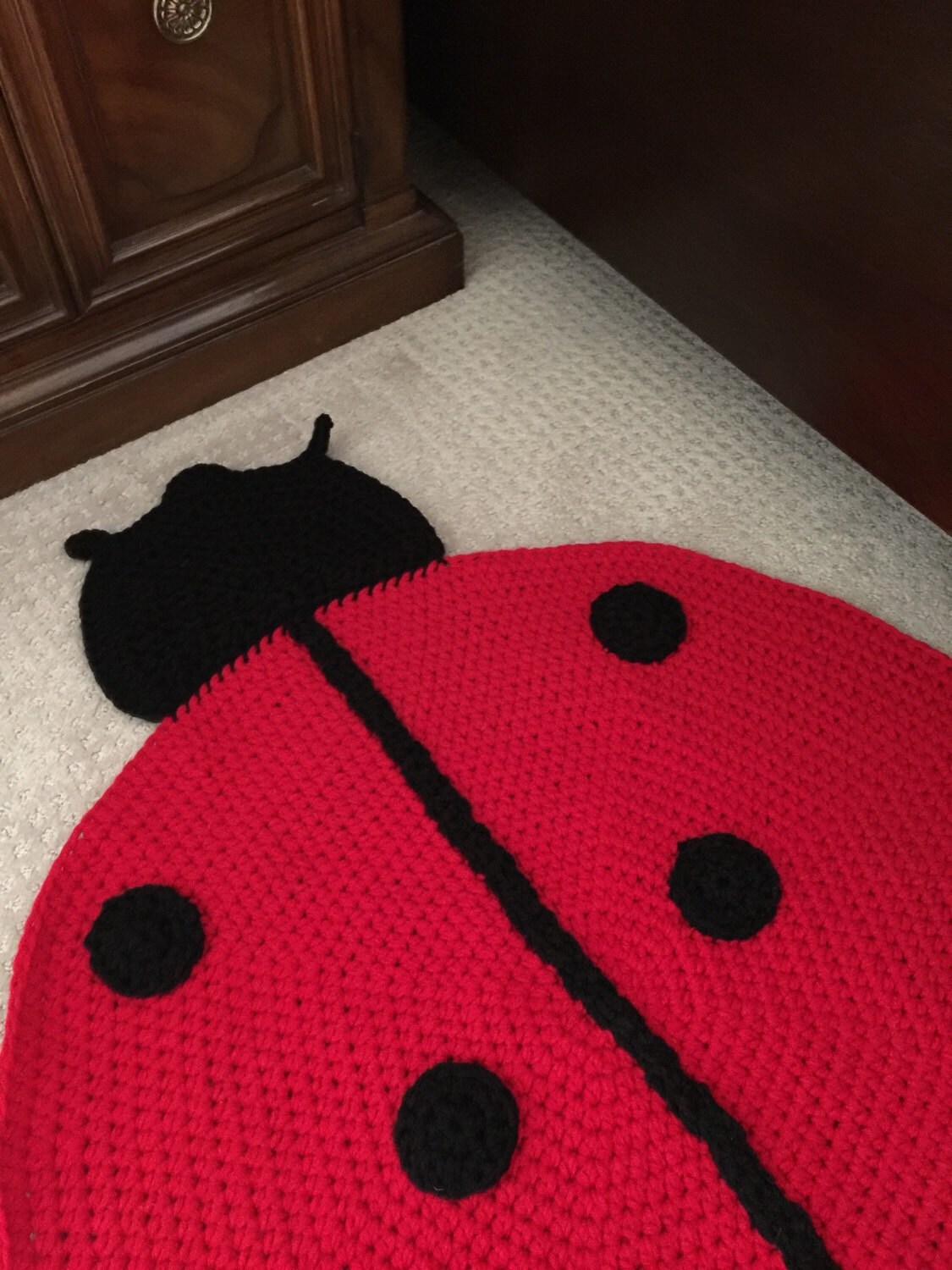 CROCHET LADYBUG RUG ladybug rug crochet rug handmade | Etsy