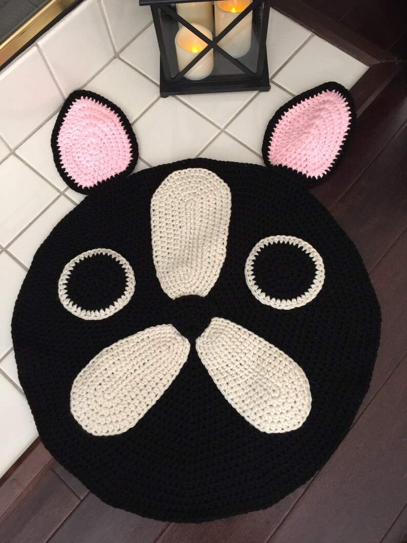 French Bulldog/boston Terrier Rug Handmade Crochet Rug - Etsy
