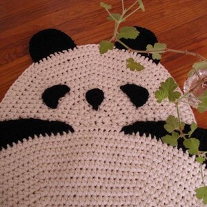 Panda Rug, Crochet Panda Rug, Floor Rug, Crochet Rug, Children Room Rug ...