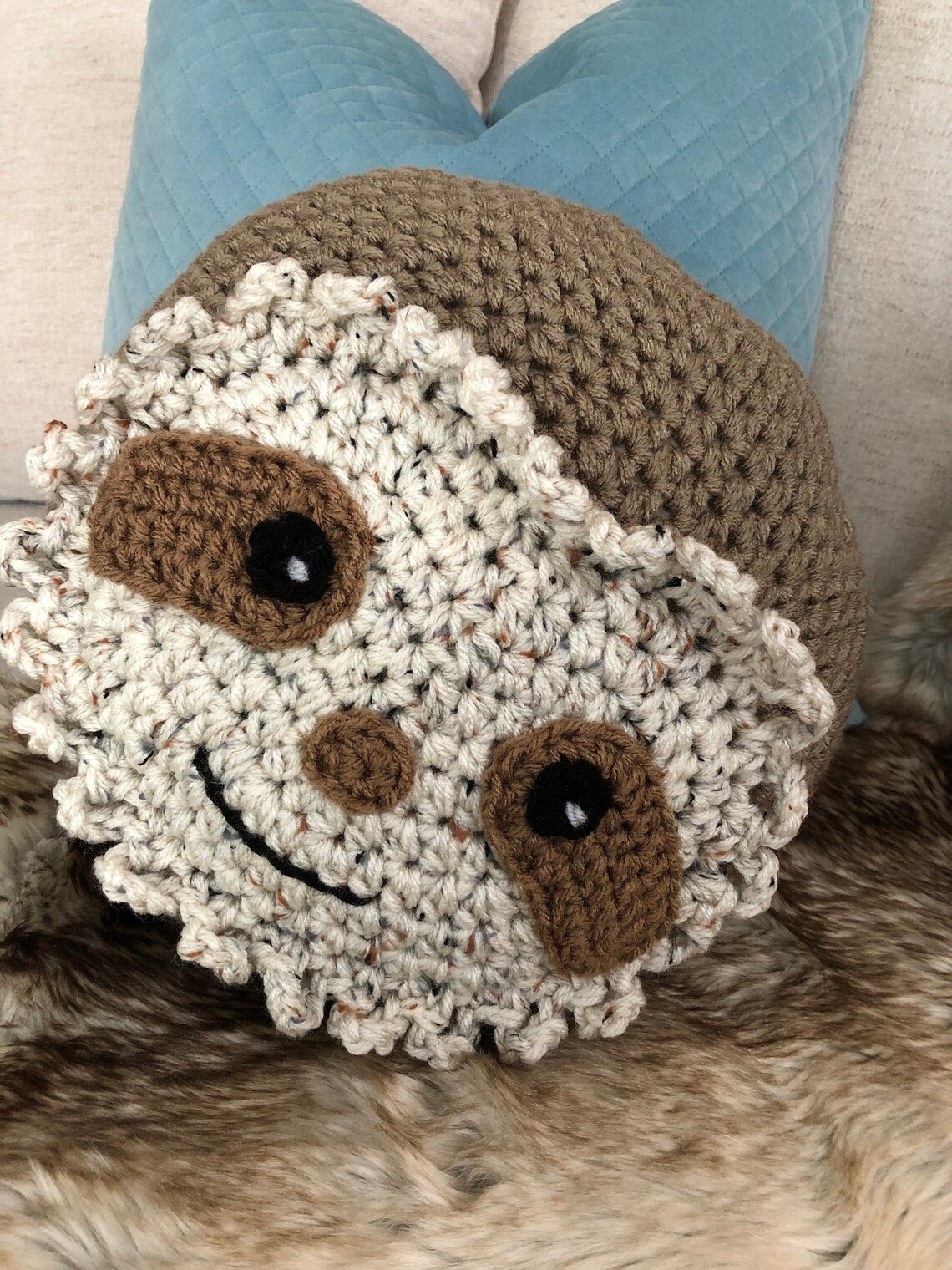 Sloth Crochet Pillow Handmade Sloth Pillow Sloth Gift - Etsy New Zealand