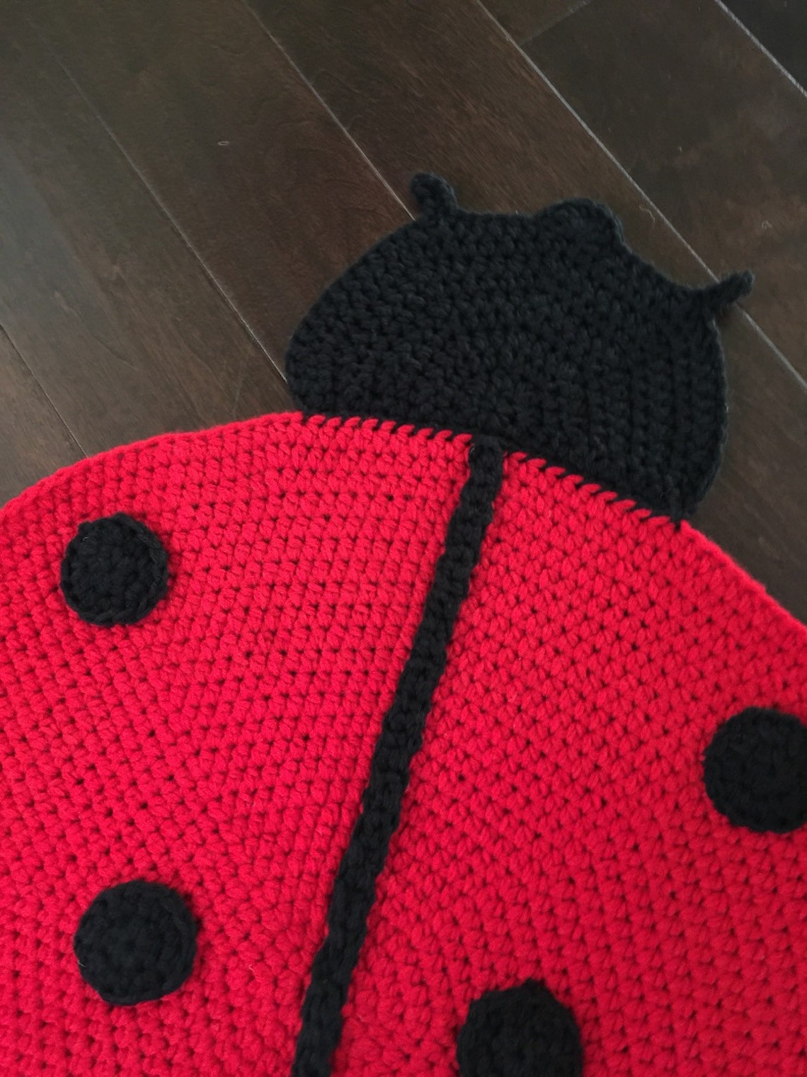 CROCHET LADYBUG RUG ladybug rug crochet rug handmade | Etsy