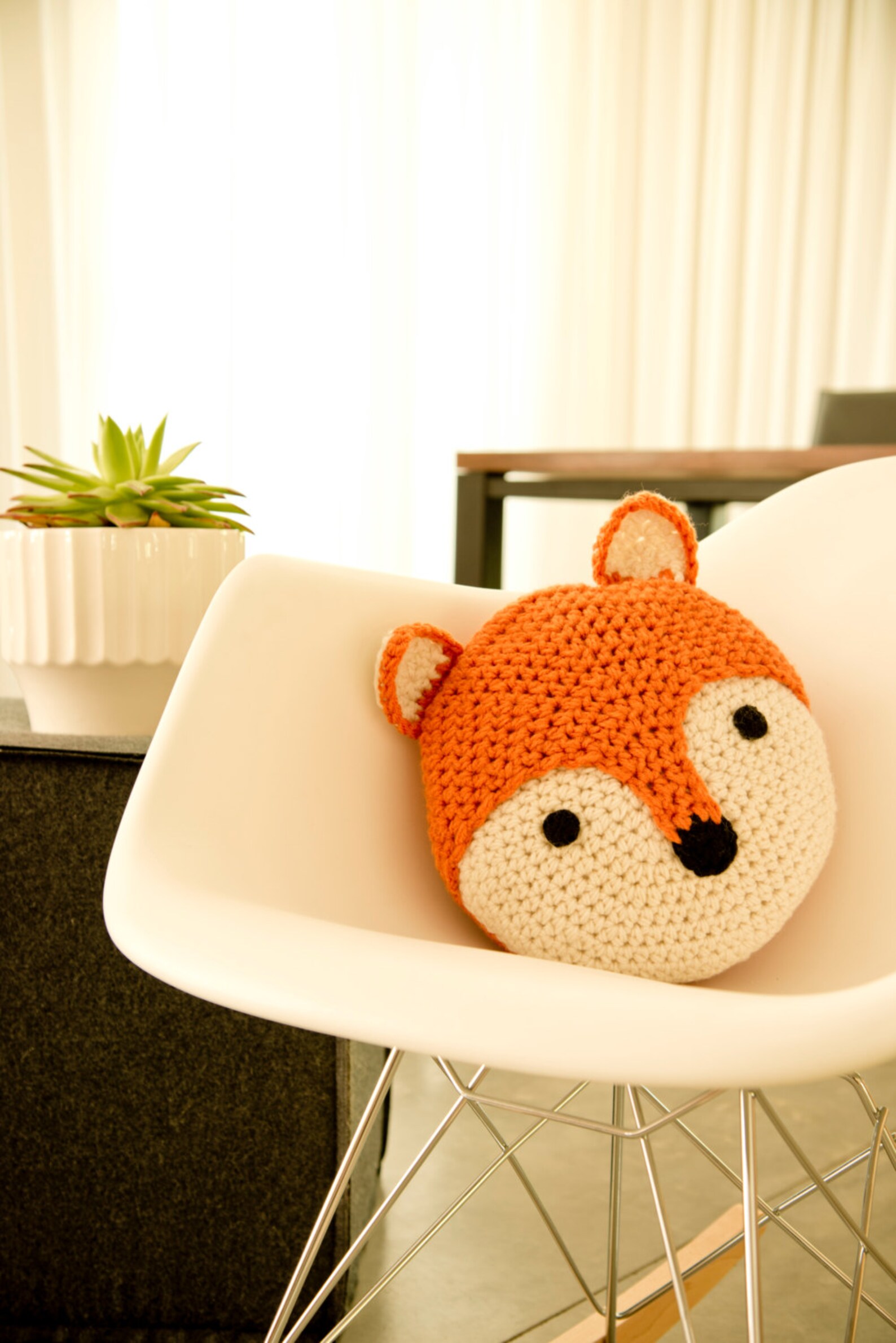 Fox Pillow Handmade Fox Pillow Crochet Fox Pillow - Etsy