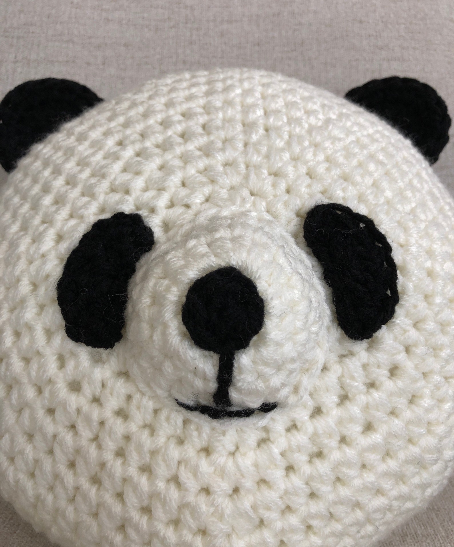 Crochet Panda Pillow Handmade Panda Pillow Animal Pillow | Etsy