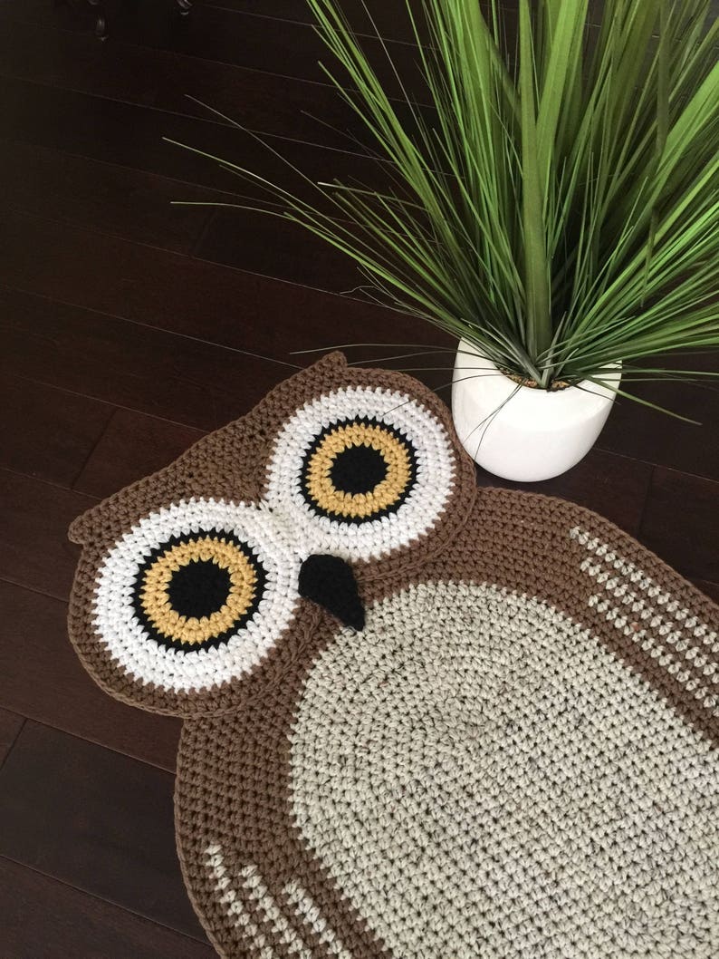 Crochet Oval Owl Rug,owl Rug,hand Made Rug, Oval Rug,kids Rug - Etsy