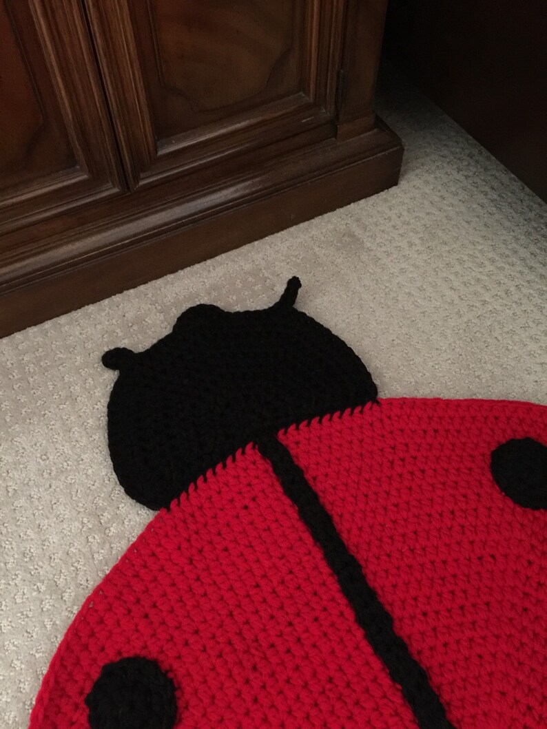 CROCHET LADYBUG RUG ladybug rug crochet rug handmade | Etsy
