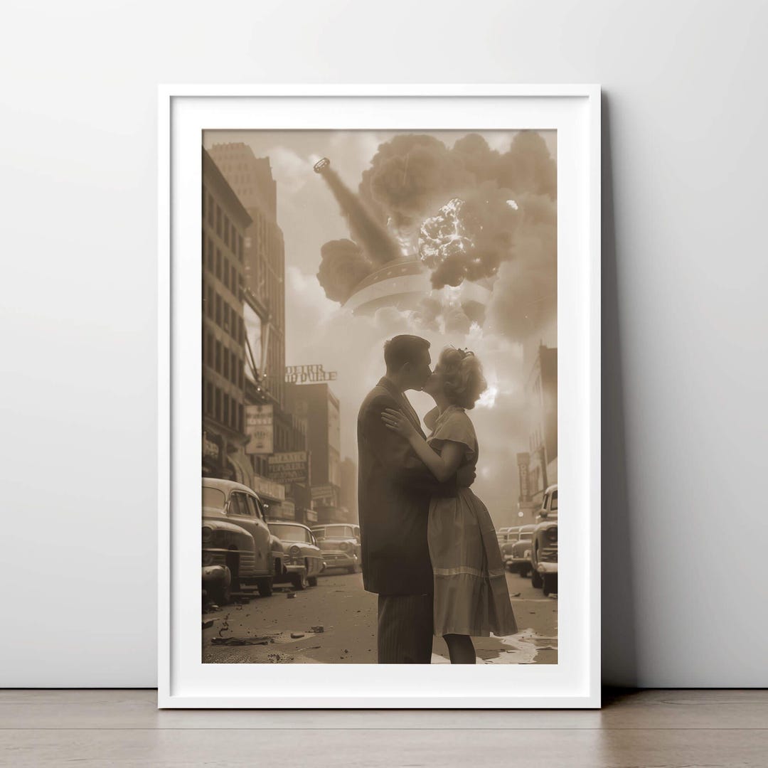 Doomsday Lovers Vintage 50s Poster | Retro Wall Decor | Surreal Artwork ...