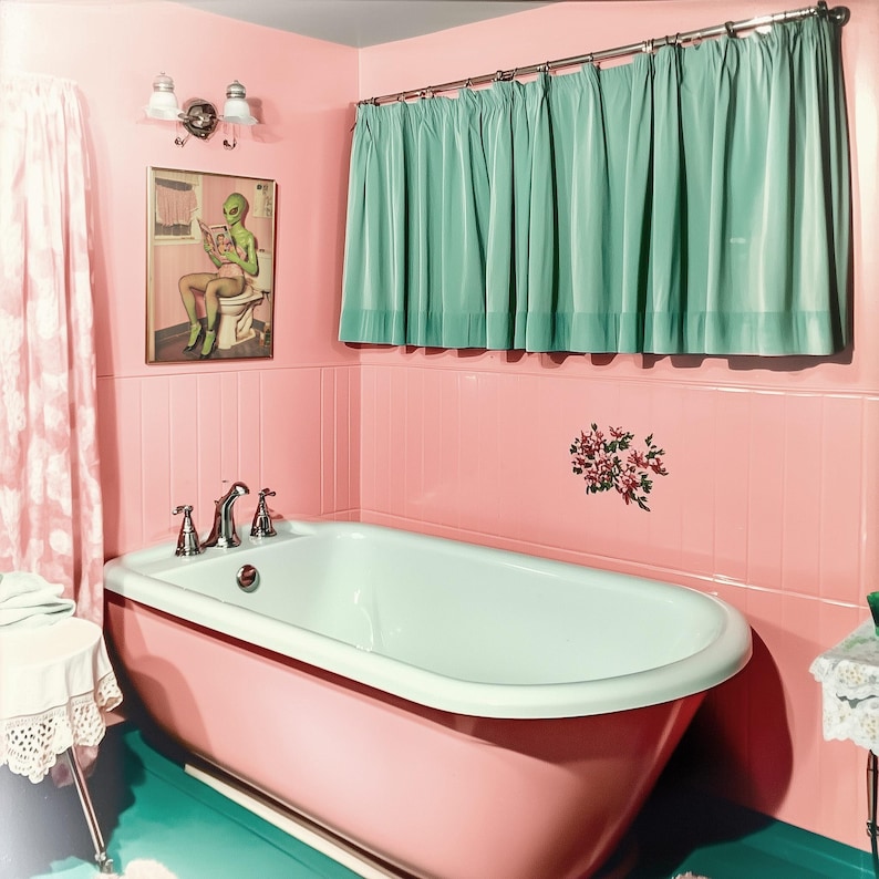 Funny Alien Bathroom Art Print: Retro UFO Toilet Poster - Etsy
