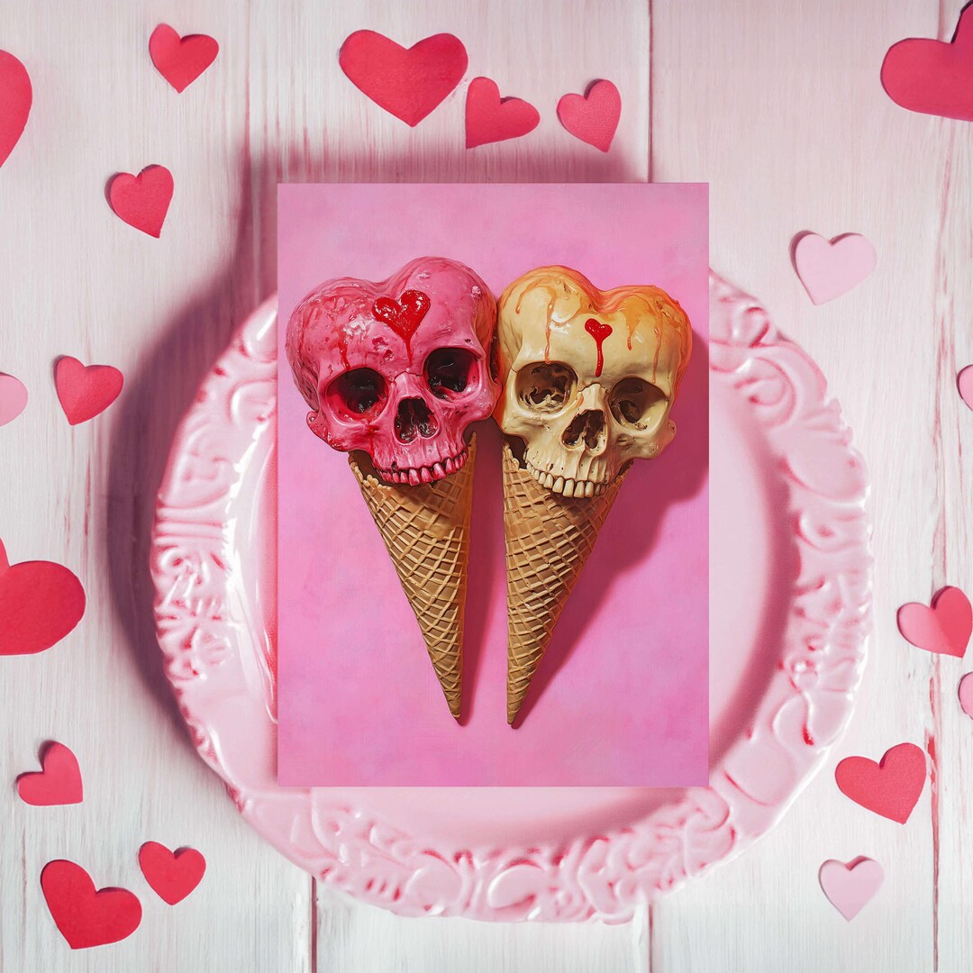 We Both Scream for Ice Scream Valentine's Day Card Vintage Greeting ...
