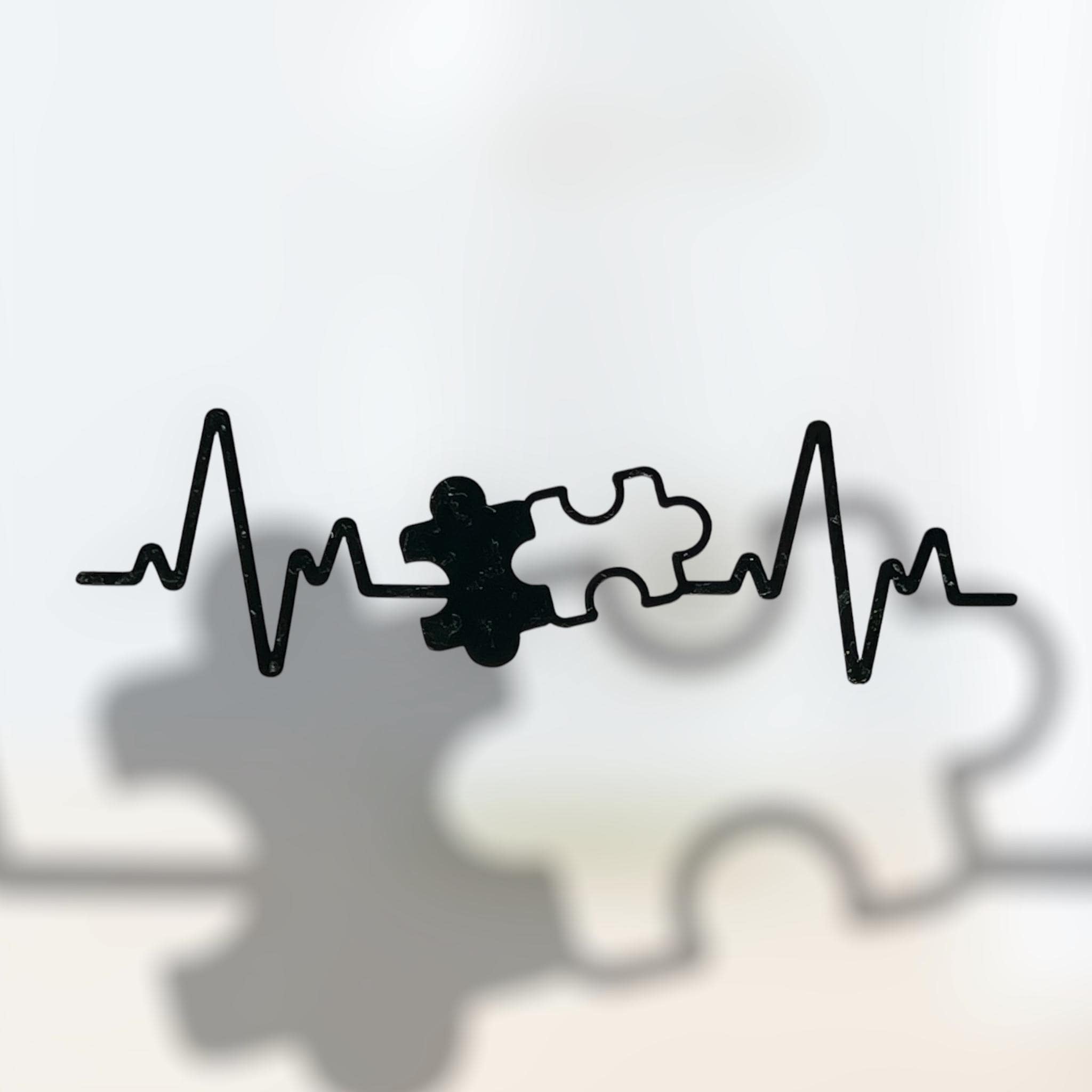 4-inch Autism Decals - Heart Beat - Etsy