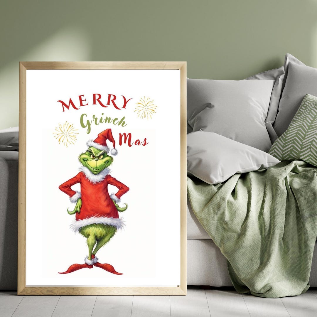 Grinch Wall Art, Grinch Prints, Grinch Decor, Merry Grinchmas, Grinch ...