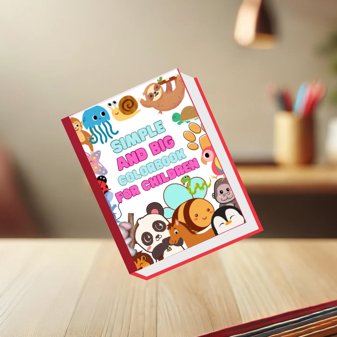 Simple and Big Animals Coloring Book for Children, With 62 Animals ...
