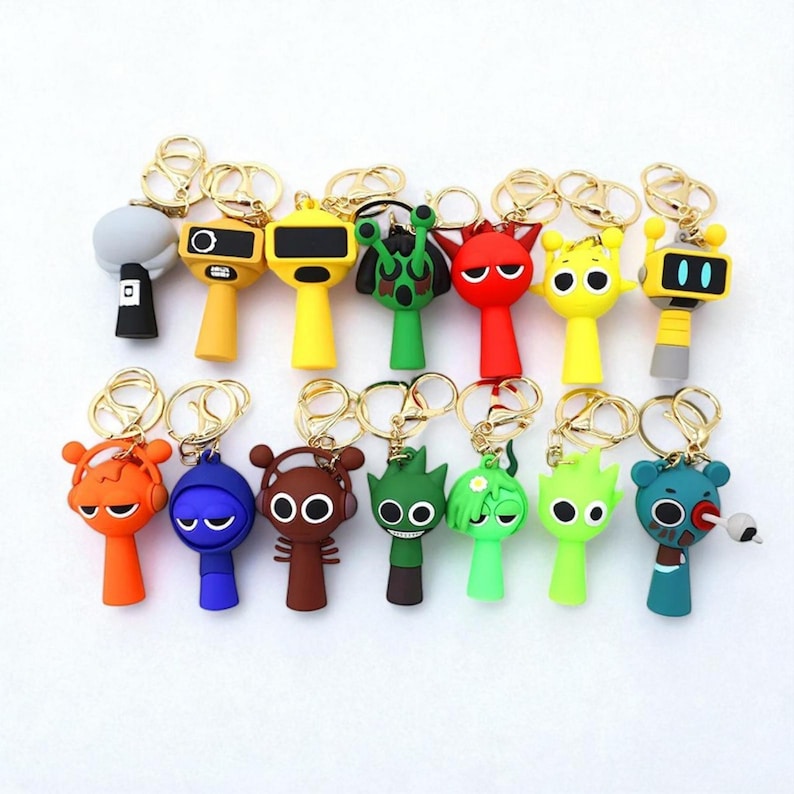 Cartoon Sprunki Oren Raddy Doll Keychain: Playful Car Keyring Gift - Etsy