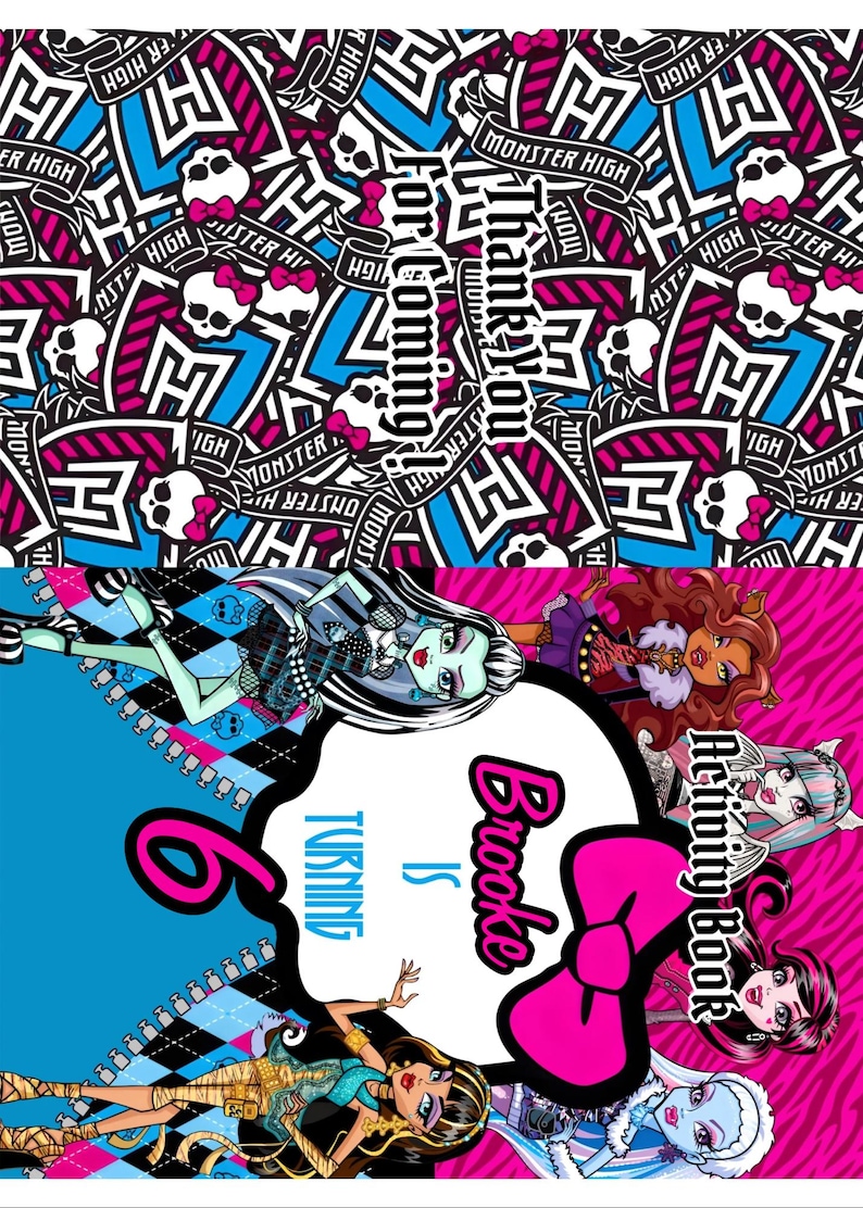 Monster High Birthday Invitation and Coloring Book - Etsy