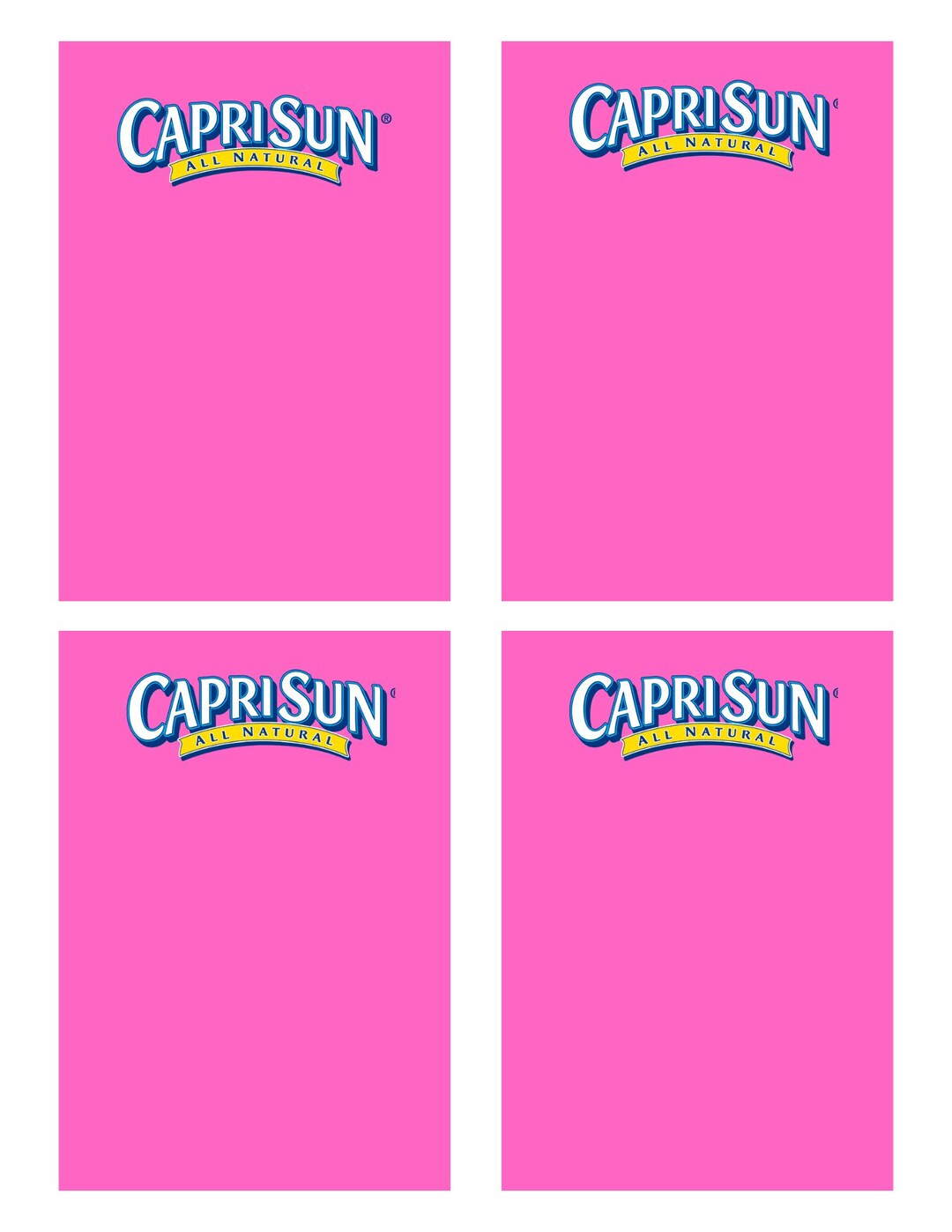 Capri Sun and Kool-aid Jammers Party Favor Editable Template - Etsy