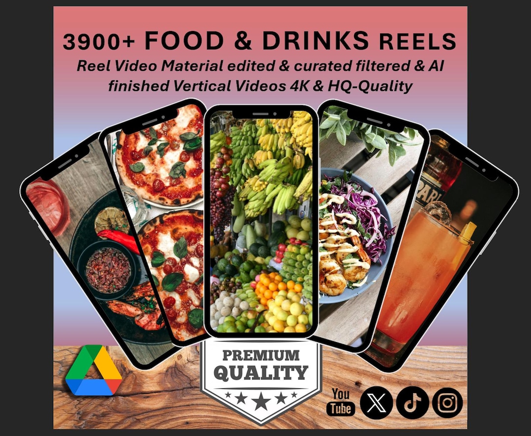 Food & Drink Video Reels Bundle: Social Media Content (canva Editable ...