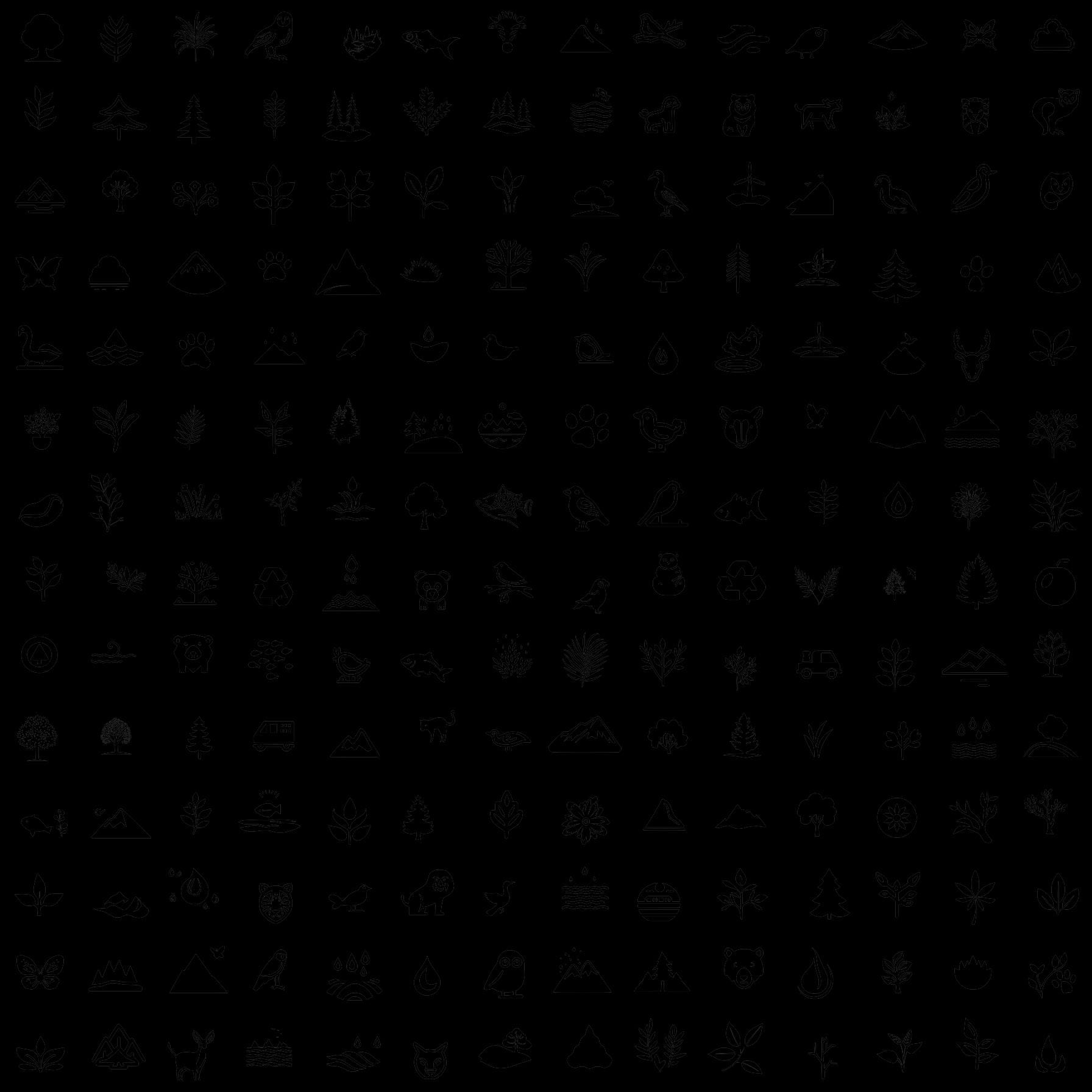 Nature Icon Bundle Set | 200+ Black and White SVG Icons | Clean ...